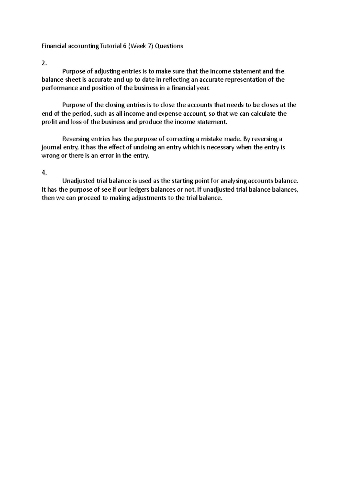 Financial accounting Tutorial 6 (Week 7) Questions - Financial accounting Tutorial 6 (Week 7 ...