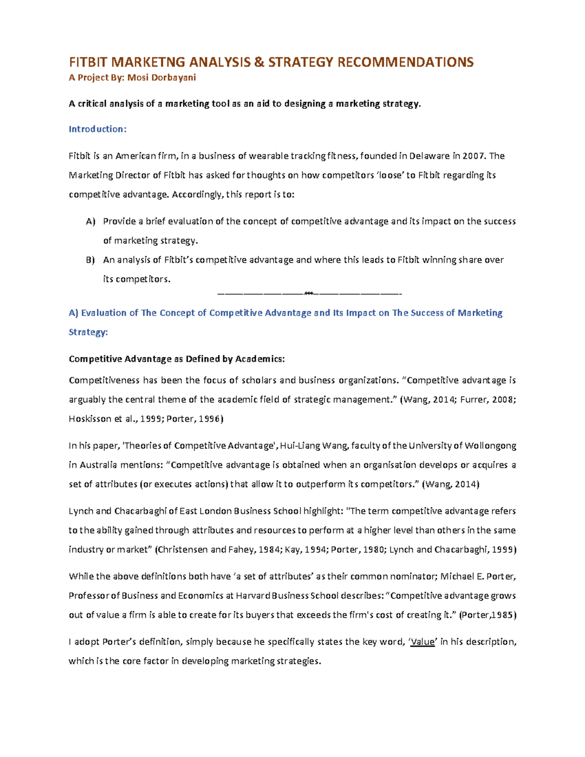 Fitbit Marketing Analysis Strategy Recommendations - FITBIT MARKETNG ...