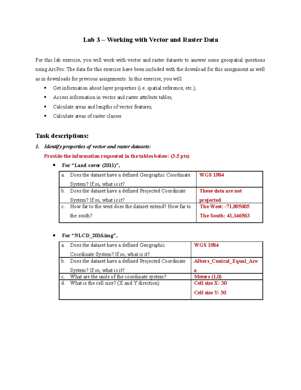 Lab 3 - Working with Vector and Raster Data - Lab 3 – Working with Vector and Raster Data For ...