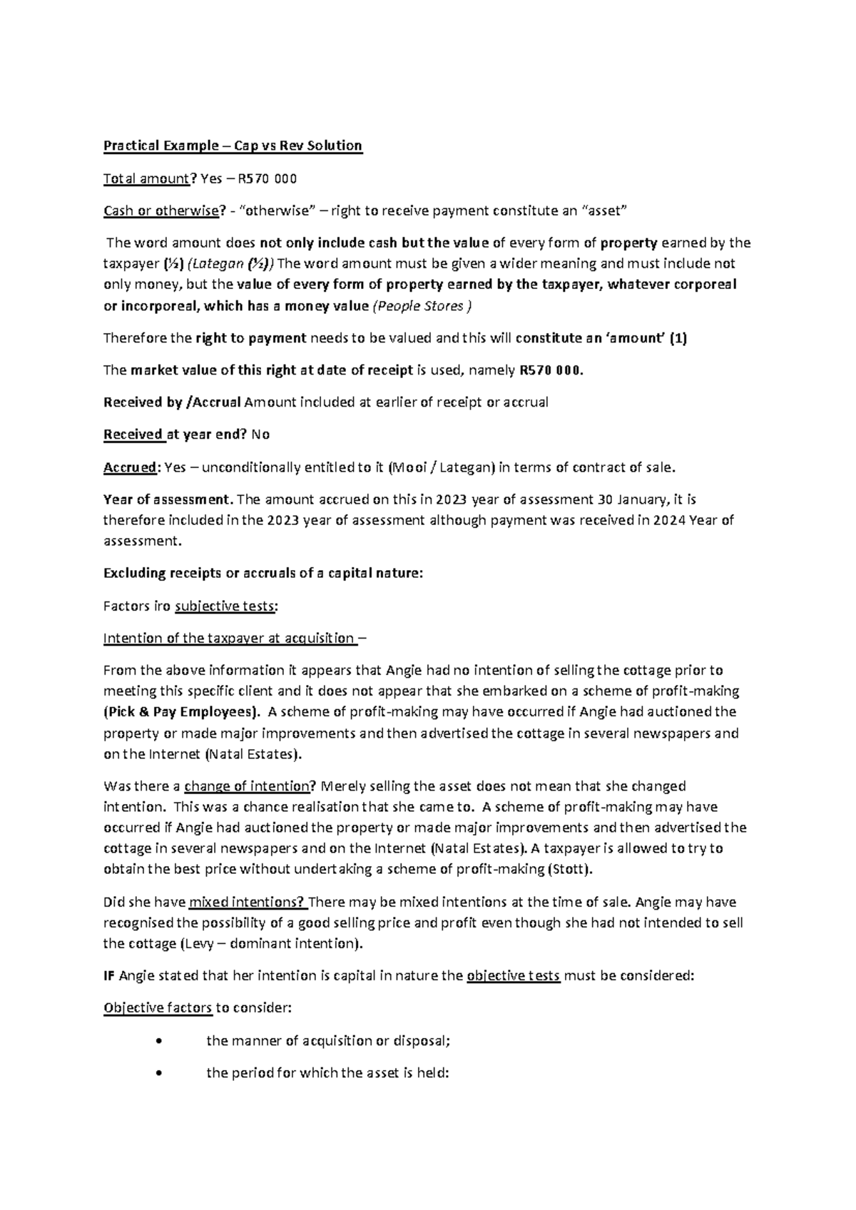 Practical Example Cap vs Rev Solution - Practical Example – Cap vs Rev ...