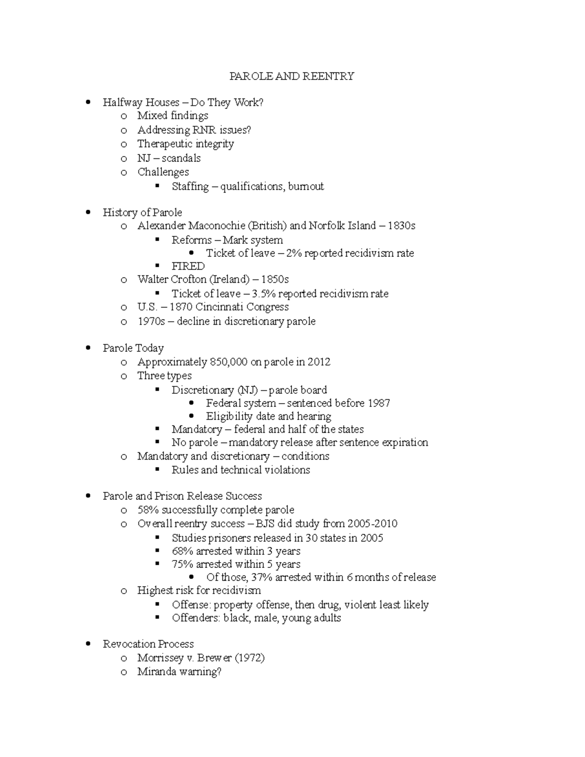 Parole and Reentry - PAROLE AND REENTRY Halfway Houses – Do They Work ...