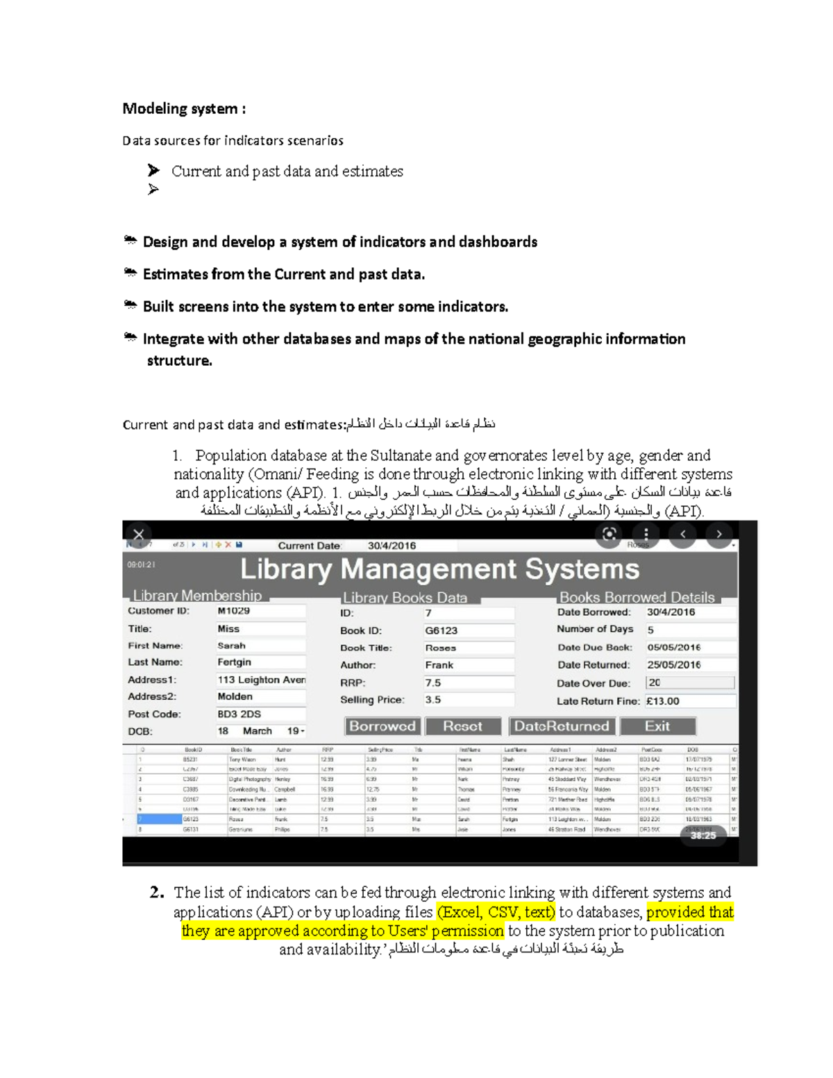 NISC - NISC - Modeling system : Data sources for indicators scenarios Current and past data and ...