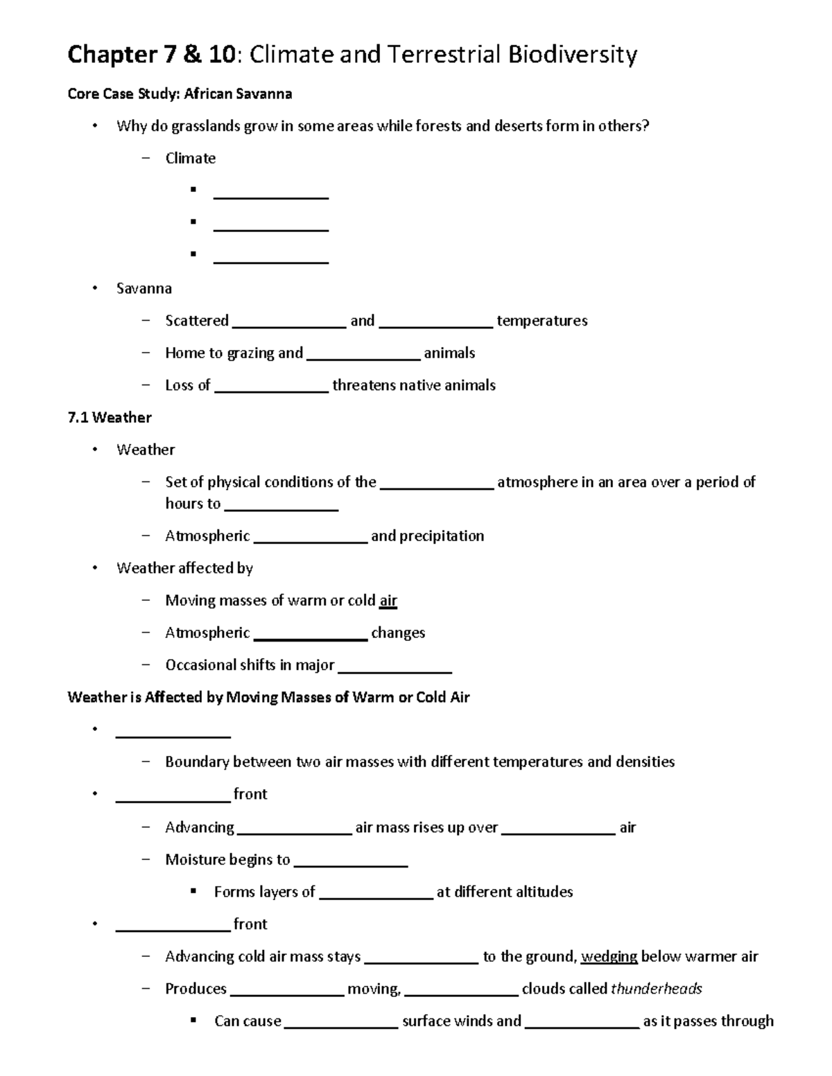 APES+20th+ed - Notes - Chapter 7 & 10: Climate and Terrestrial ...