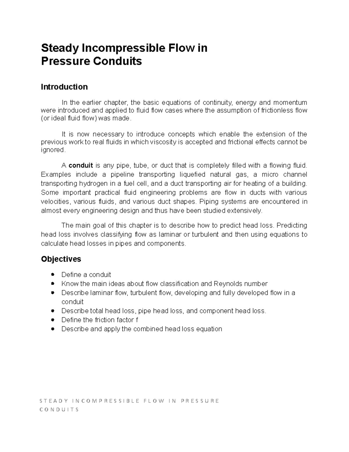 Steady Incompressible Flow in - Steady Incompressible Flow in Pressure ...