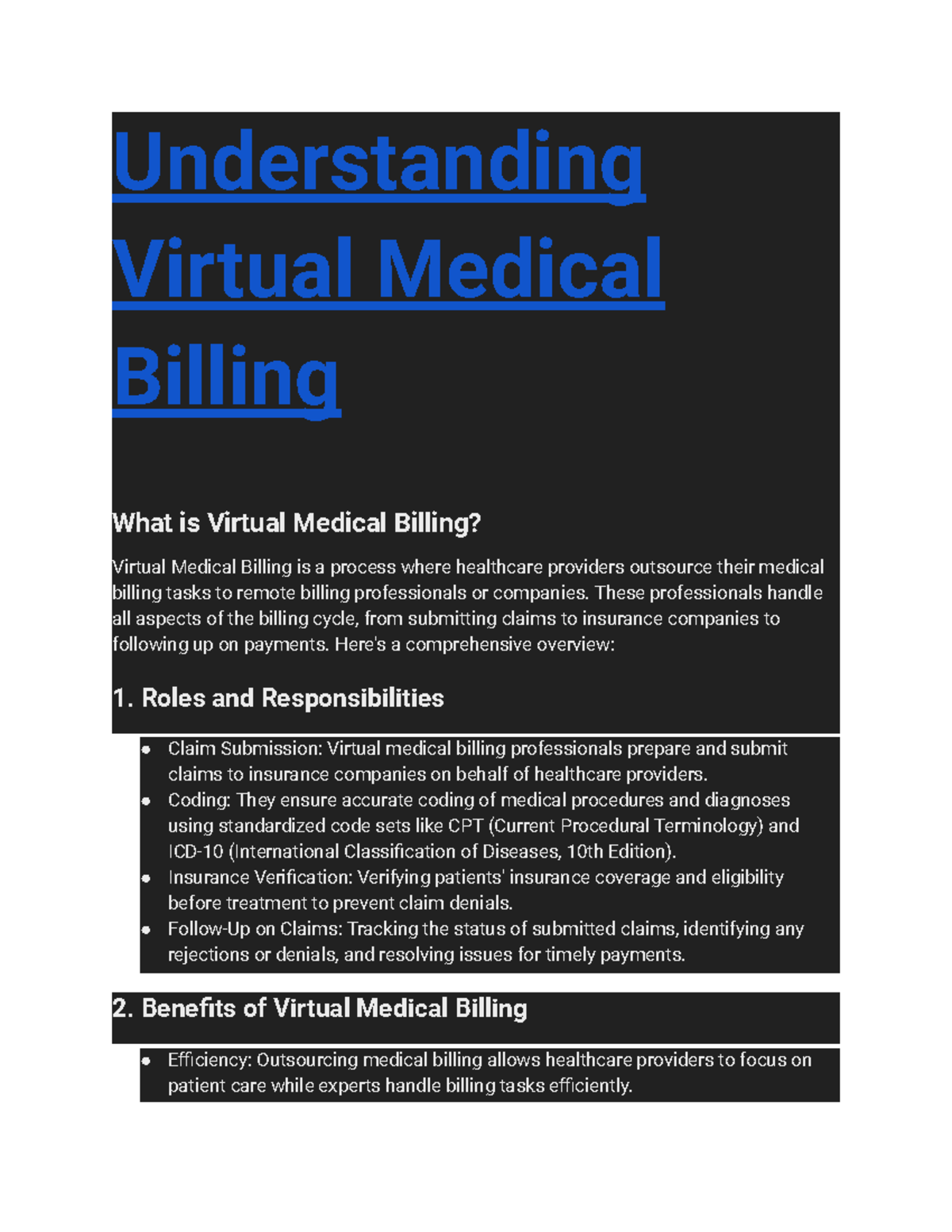 Virtual medical billing - Understanding Virtual Medical Billing What is ...