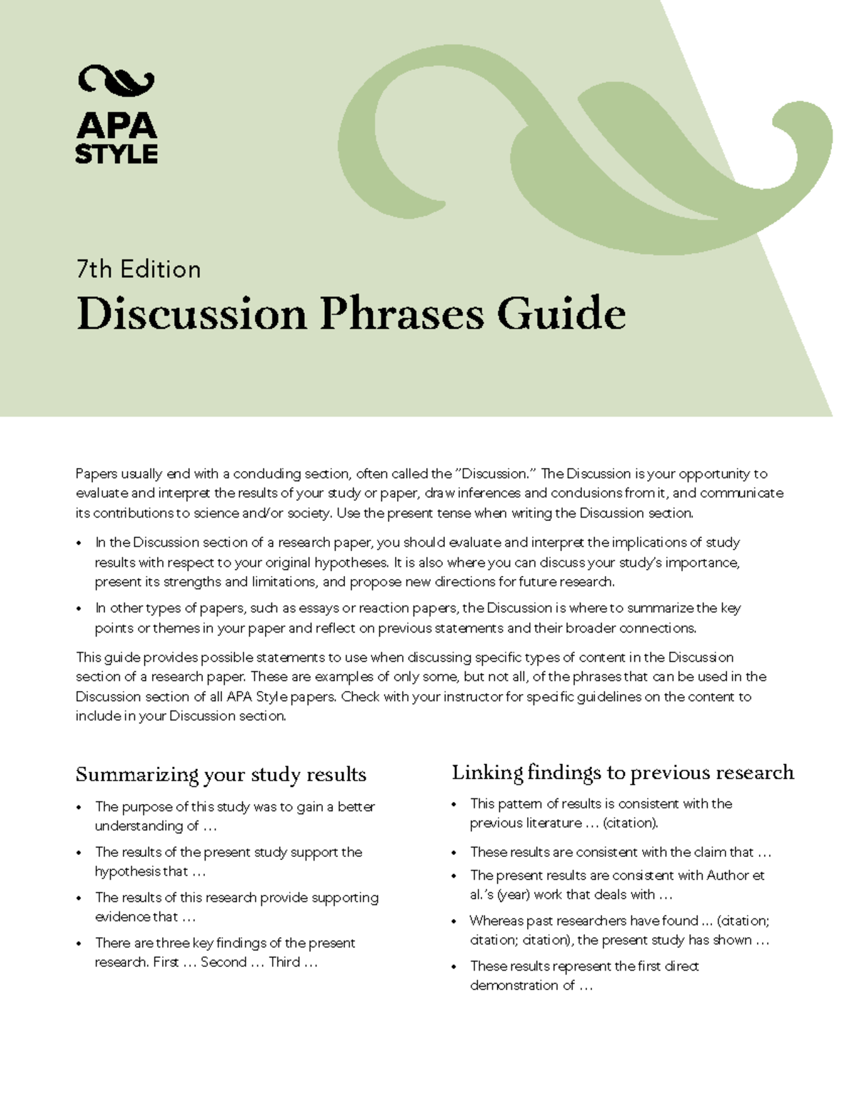 Discussion-phrases-guide- Example Starting Sentences - 7th Edition ...