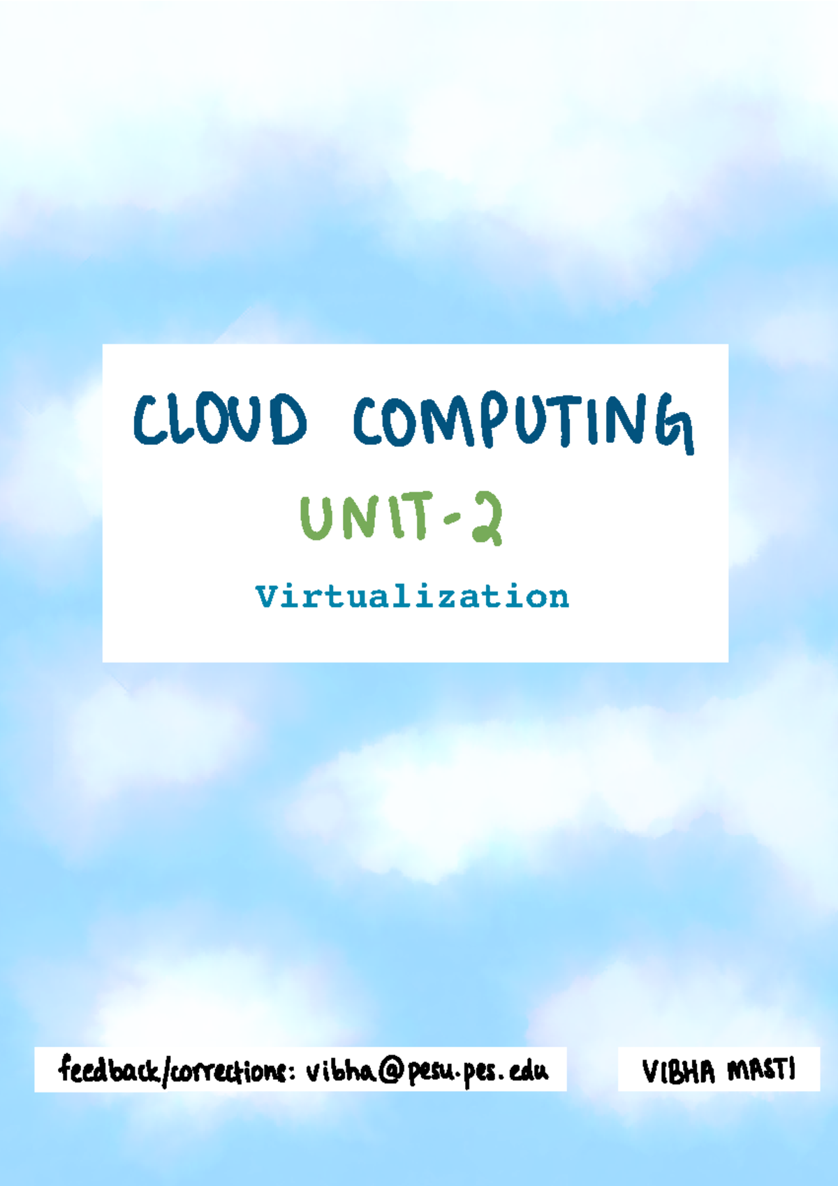 Cc Unit 2 Cloud Computing Unit To Notes Virtualization Cloud Computing Unit Feedback