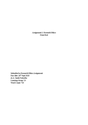 Assignment 2 Reflective Assignment - PSY10007 – Brain and behaviour. ASSIGNMENT 2: Reflective ...