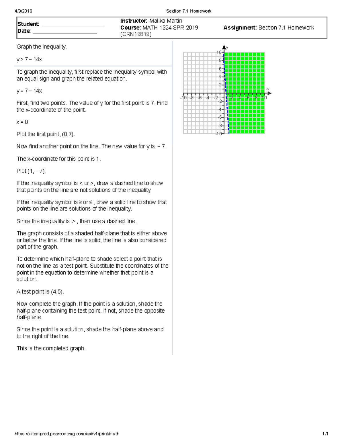 Section 7.1 Homework Problems ALL - Student: _____________________ Date