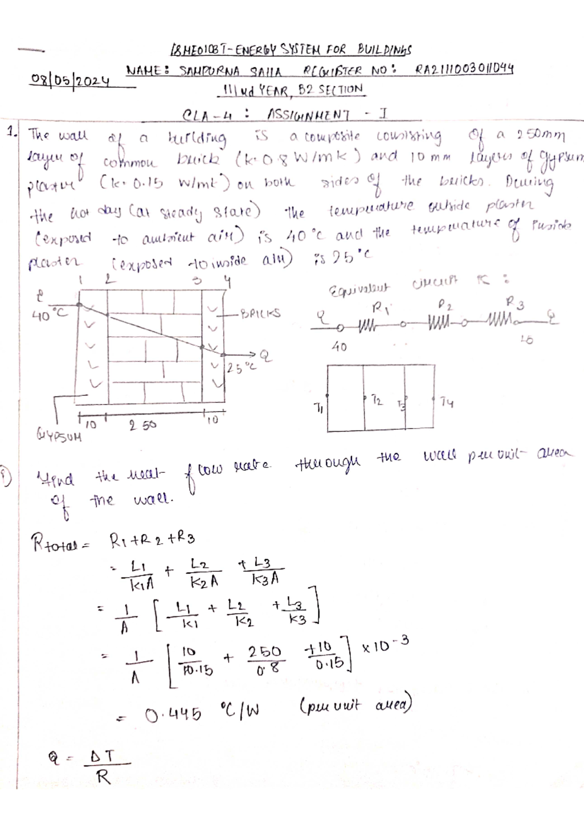ESB Assignment ct1 - SYSTEM FOR BUILDINGS NAME: SAMPURNA SALLA REGISTER NO: Illud YEAR B2 ...