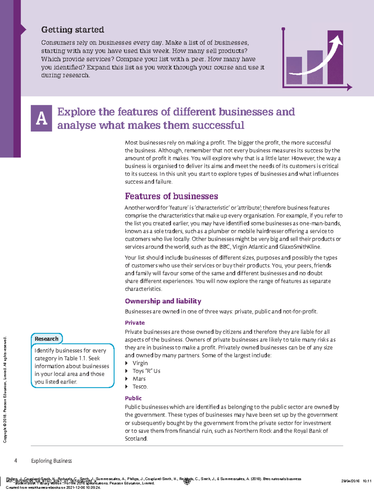 Unit 1- Exploring Bussines - ####### 4 Exploring Business A Getting ...