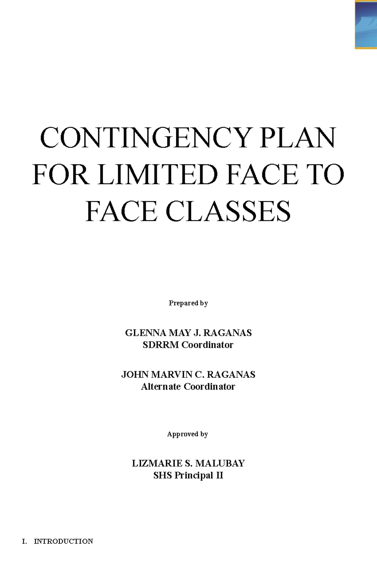 Conplan FOR Limited FACE TO FACE Classes - CONTINGENCY PLAN FOR LIMITED ...