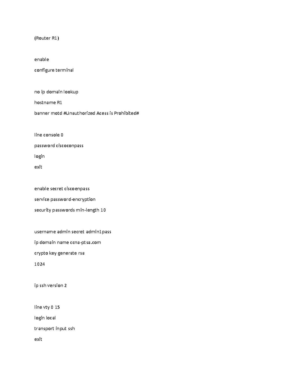 Netacad- Burat - (Router R1) enable configure terminal no ip domain ...
