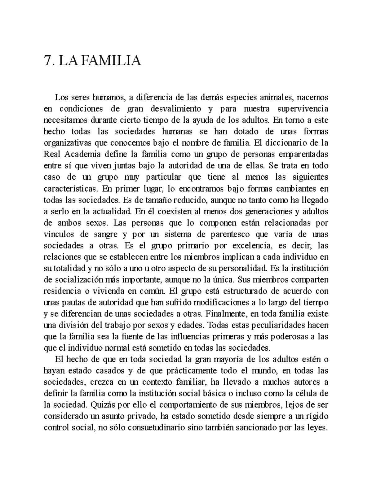 La Familia (Picó Josep y Enric Sanchís) - 7. LA FAMILIA Los seres ...
