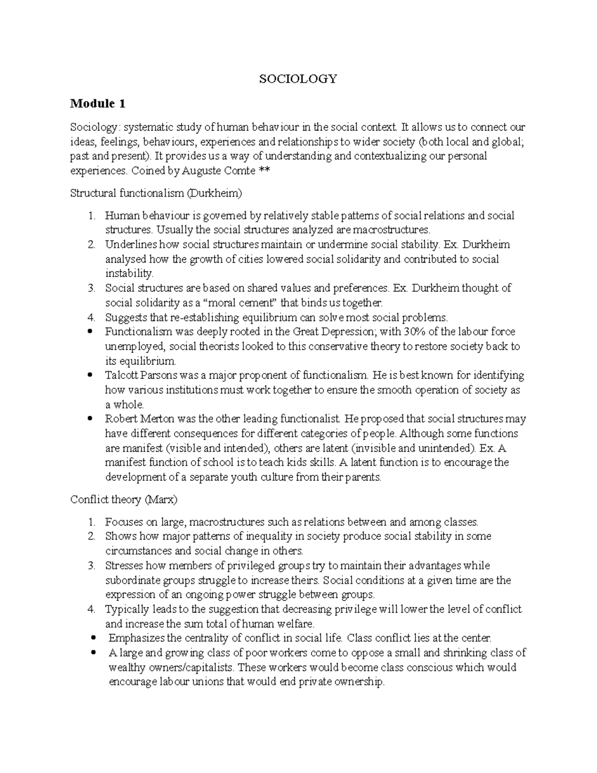 Module 1: Practice Questions - SOCIOLOGY Module 1 Sociology: systematic ...