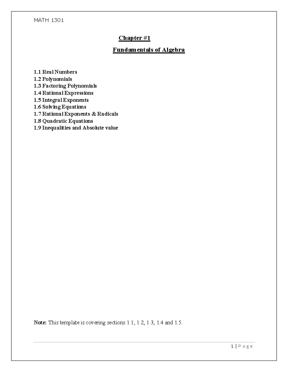Solved Template-Chapter 1 (Part A) -Sec 1.1, 1.2, 1.3, 1.4 and 1 - Chapter Fundamentals of ...