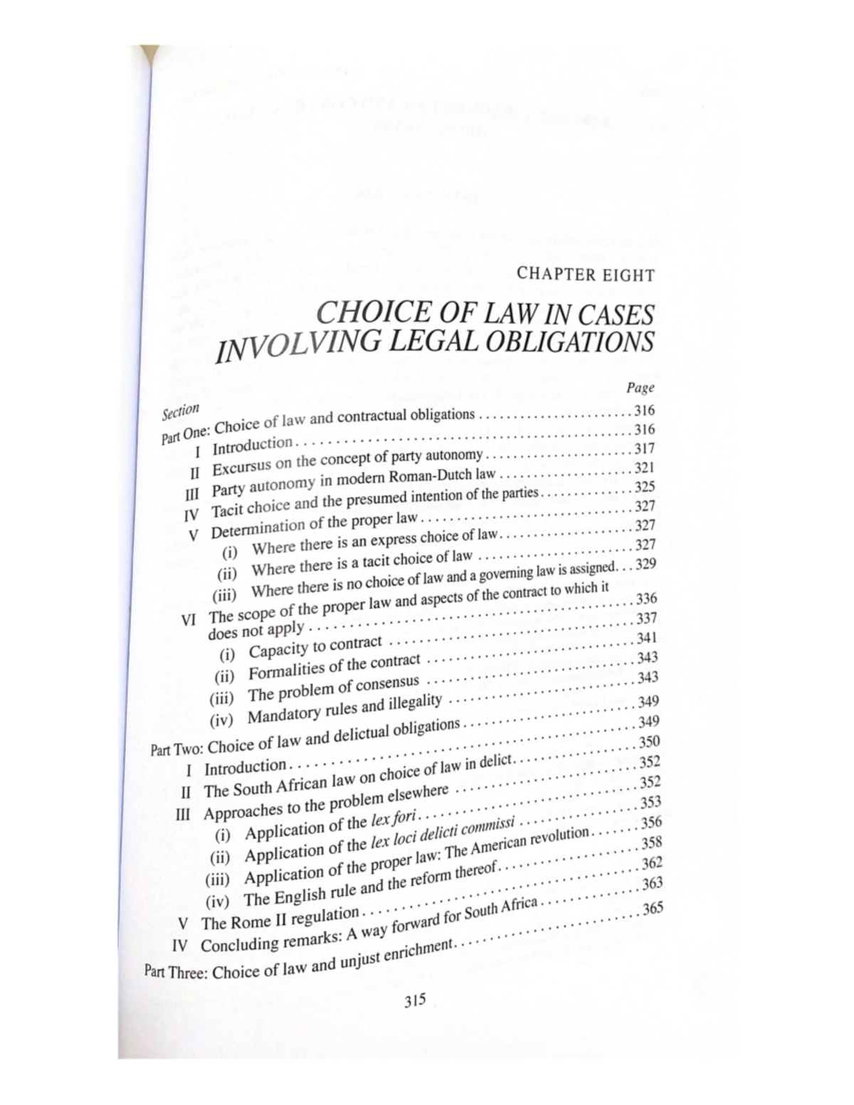 Choice Of Law part 1 Forsyth - Private International Law I - Studocu