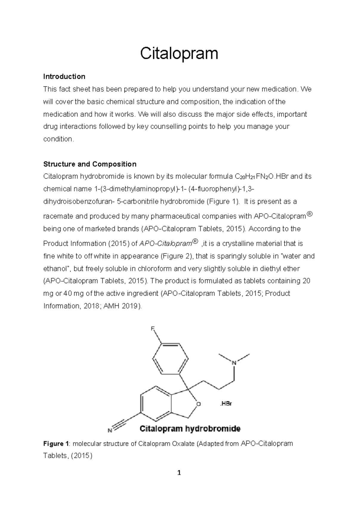 Example of a GOOD medicines Report for Phar1811 - PHAR1811 - USyd - Studocu