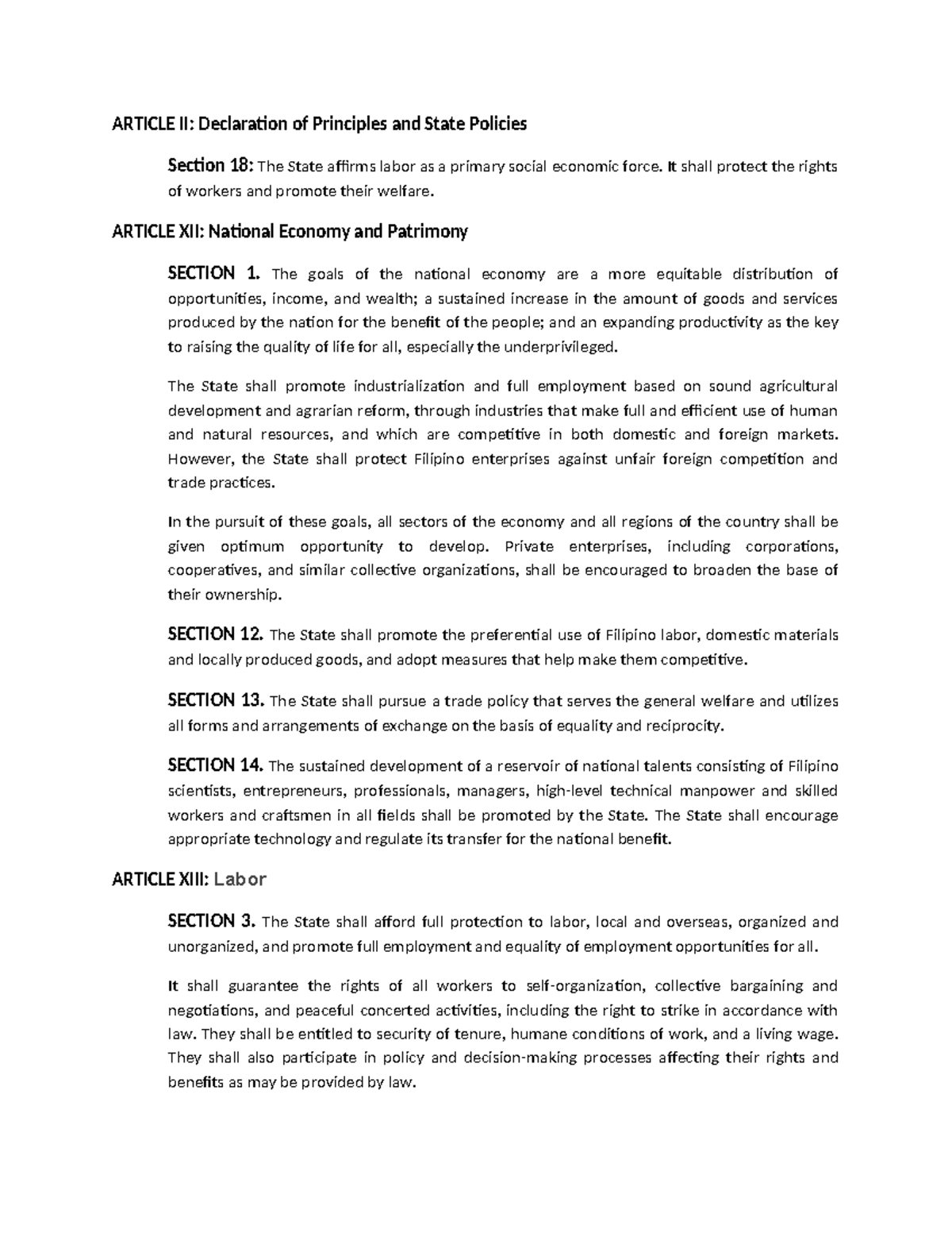 Article II - Techno - ARTICLE II: Declaration of Principles and State ...