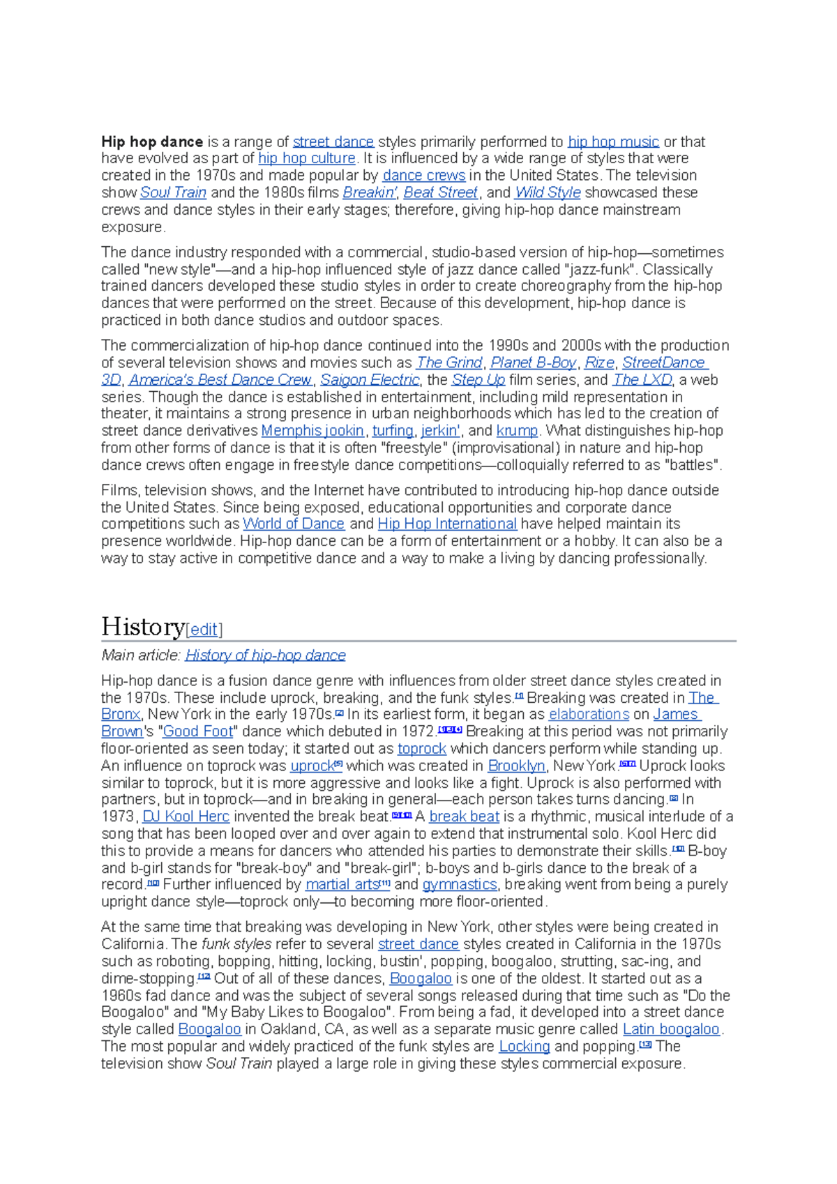 HIP-HOP - personal study - Hip hop dance is a range of street dance ...