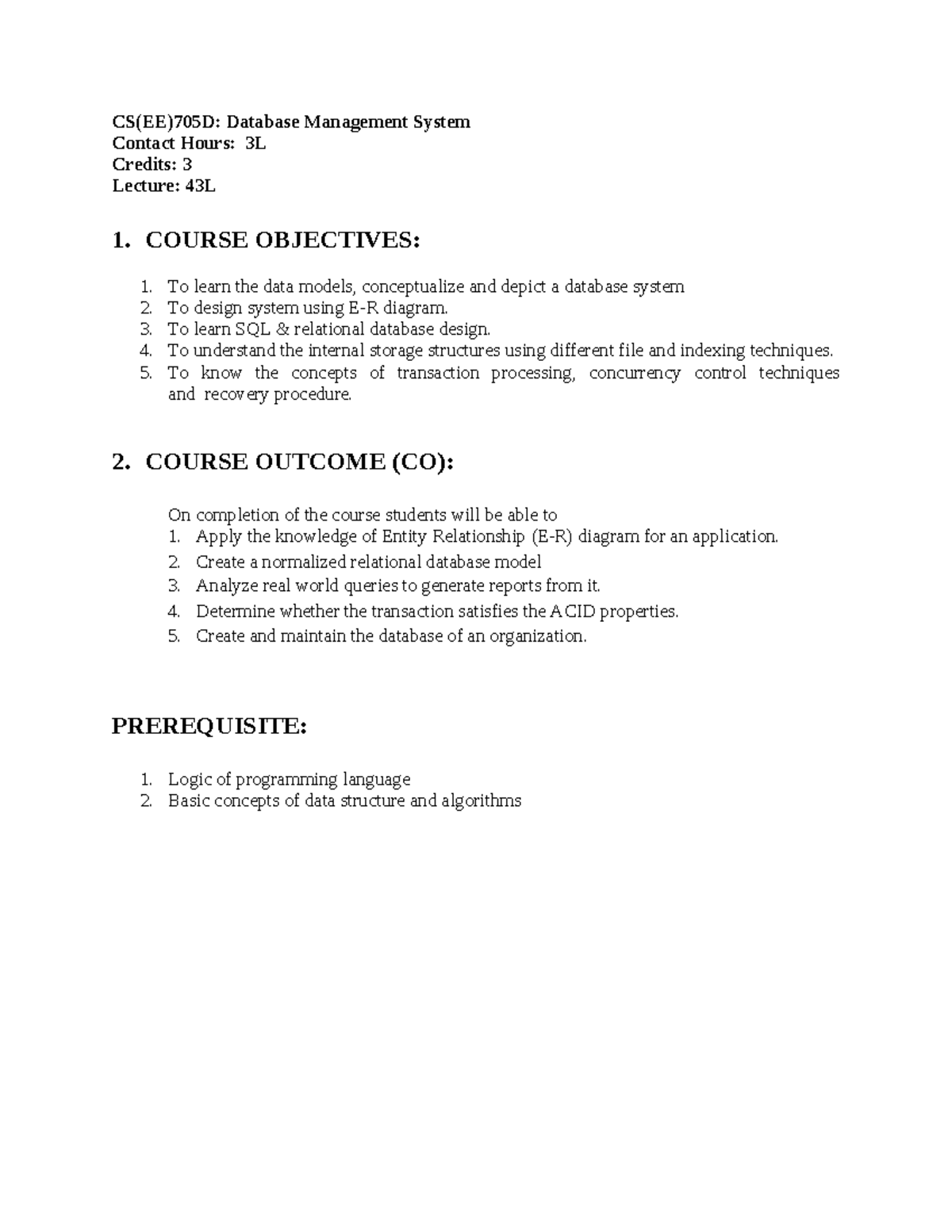 CSEE705D - Lecture notes - CS(EE)705D: Database Management System ...