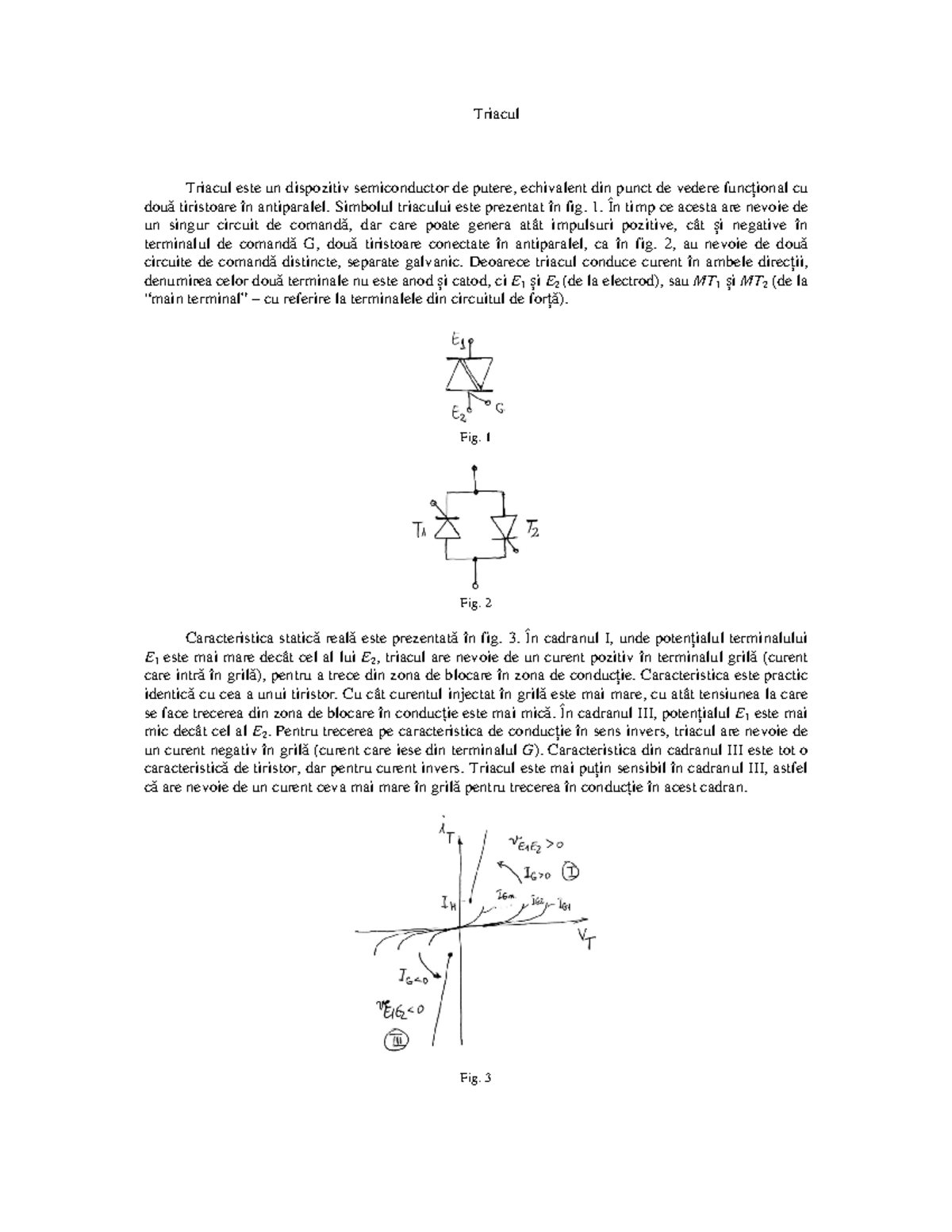 S9 - Triacul - Tr două tiris un singu terminalu circuite d denumire ...