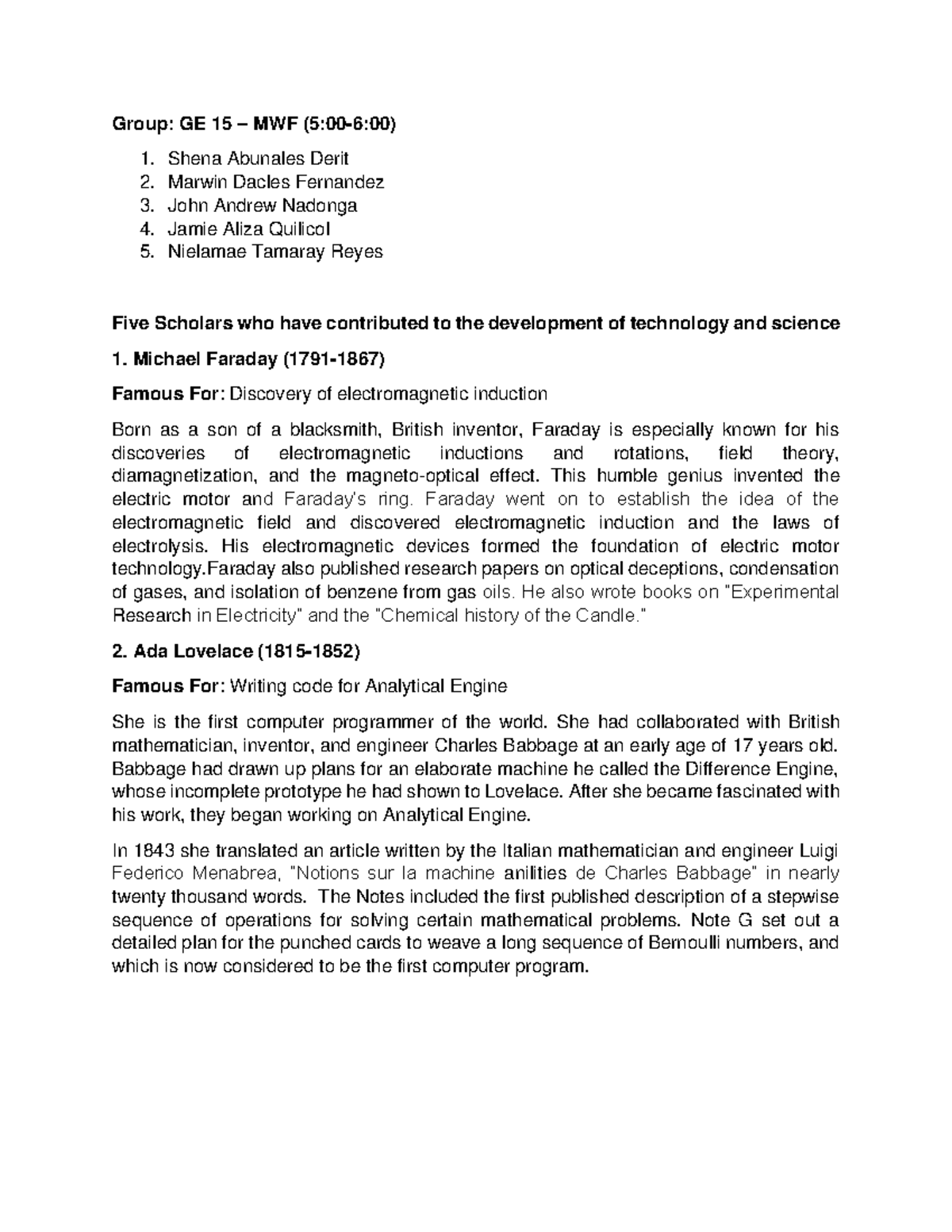 GE 15 - Intellectual Revolutions that Defined Society Group Activity ...