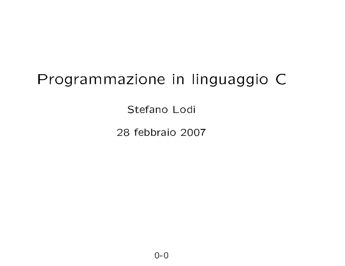 esercizi con soluzioni c pt1 - Programmazione in linguaggio C Stefano ...
