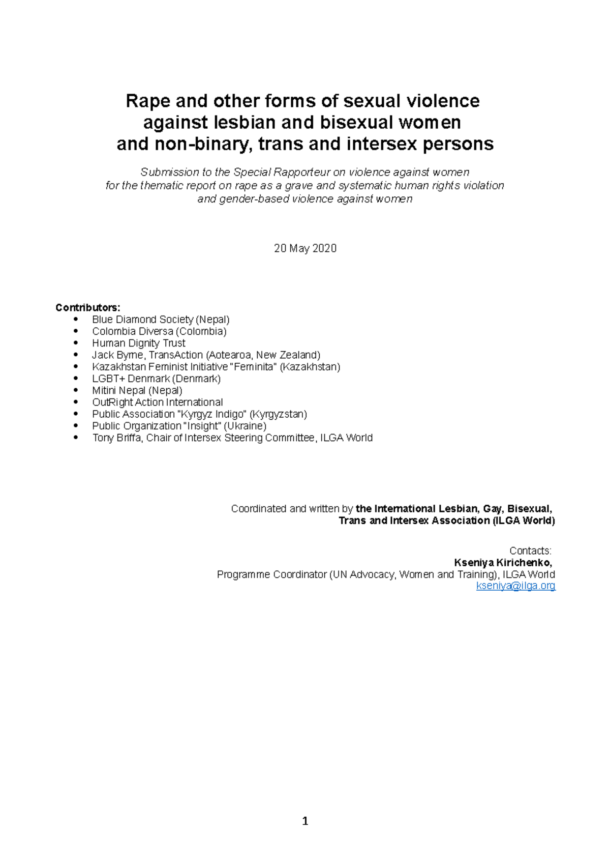 [REPORT]Rape and other forms of sexual violence - Rape and other forms ...