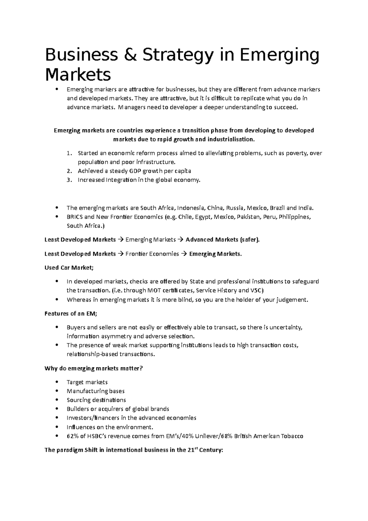 1.Business Strategy in Emerging Markets Intro - Business & Strategy in ...