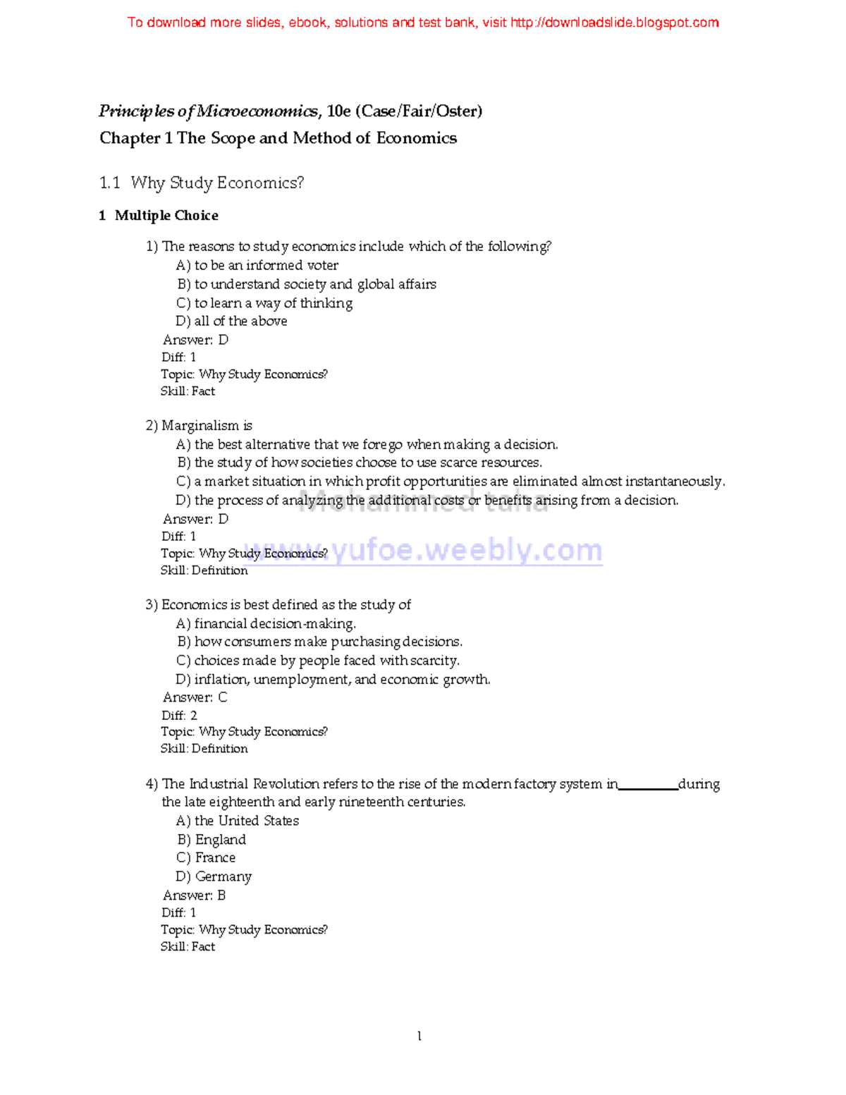 Chapter 1 the scope and method of economics - Principles of ...