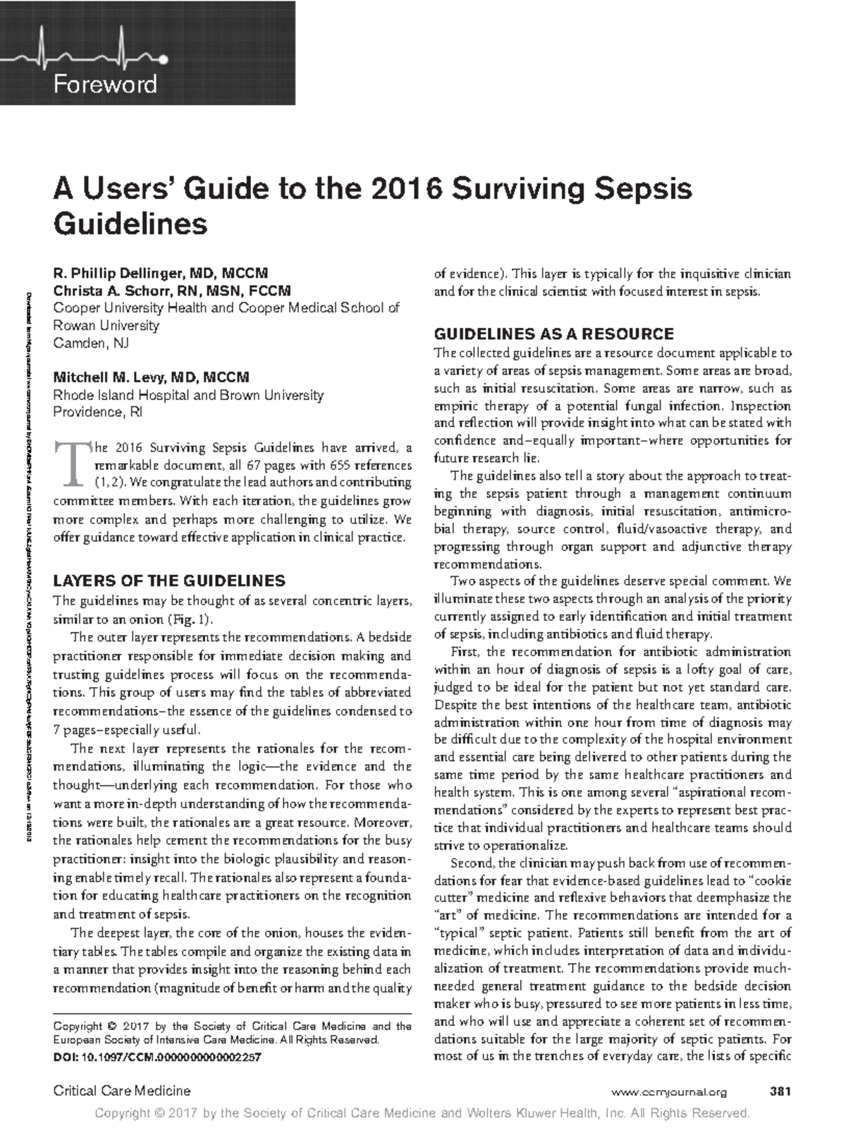 A Users Guide to the 2016 Surviving Sepsis - Downloaded from journals ...