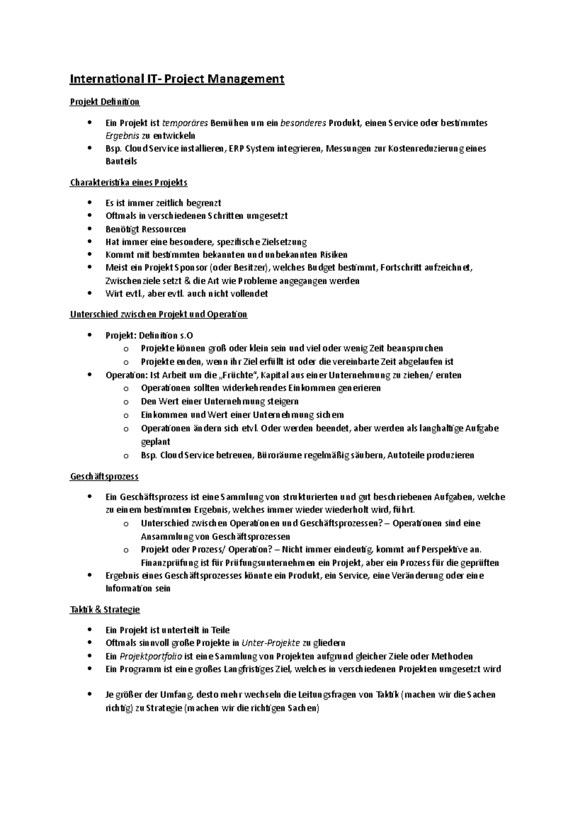 Zusammenfassung - wintersemester iitp internationales it.projektmanagement - International IT ...