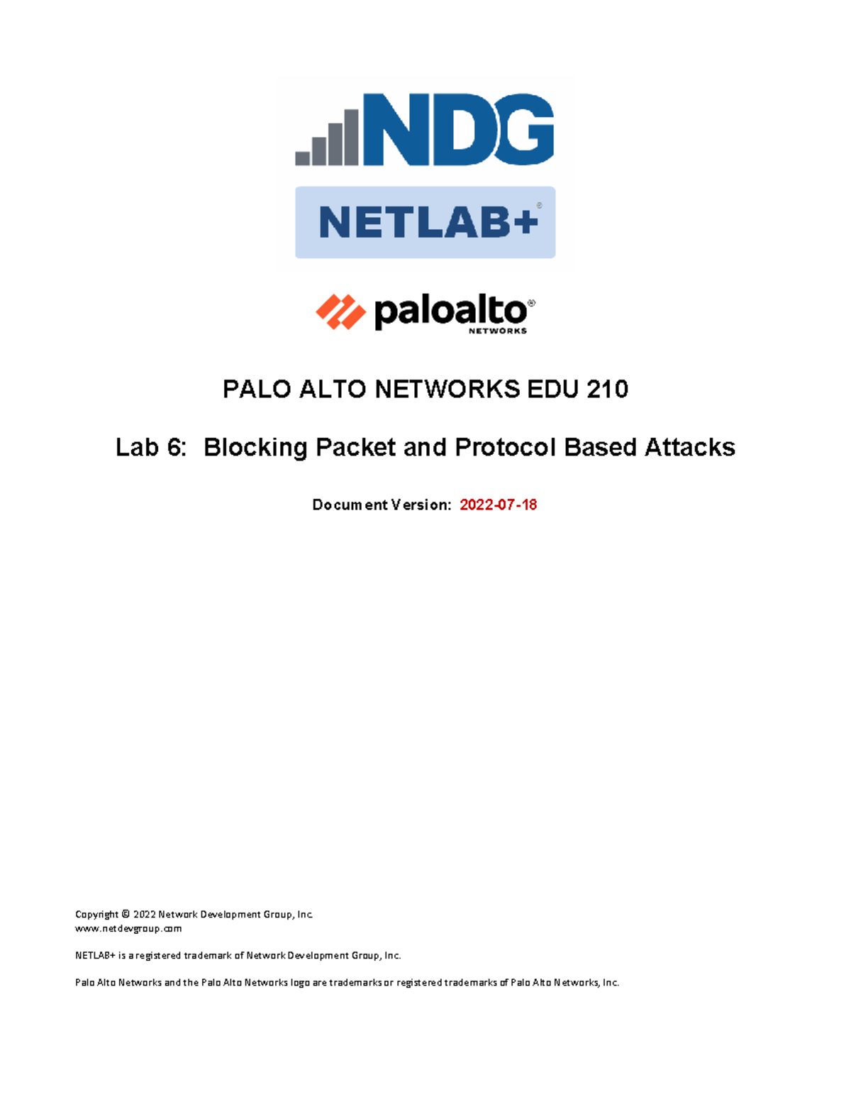 PAN10 EDU210 Lab 06 - lllllllll - PALO ALTO NETWORKS EDU 210 Lab 6 ...