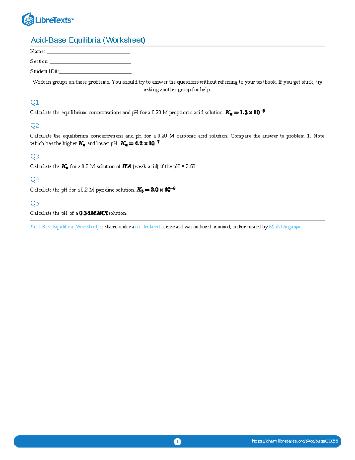 Acid-Base Equilibria (Worksheet) - 1 chem.libretexts/@go/page/ Acid ...