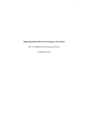 NR103 Week8 Reflection - NR103 Transition to the Nursing Profession Week 8 Mindfulness ...