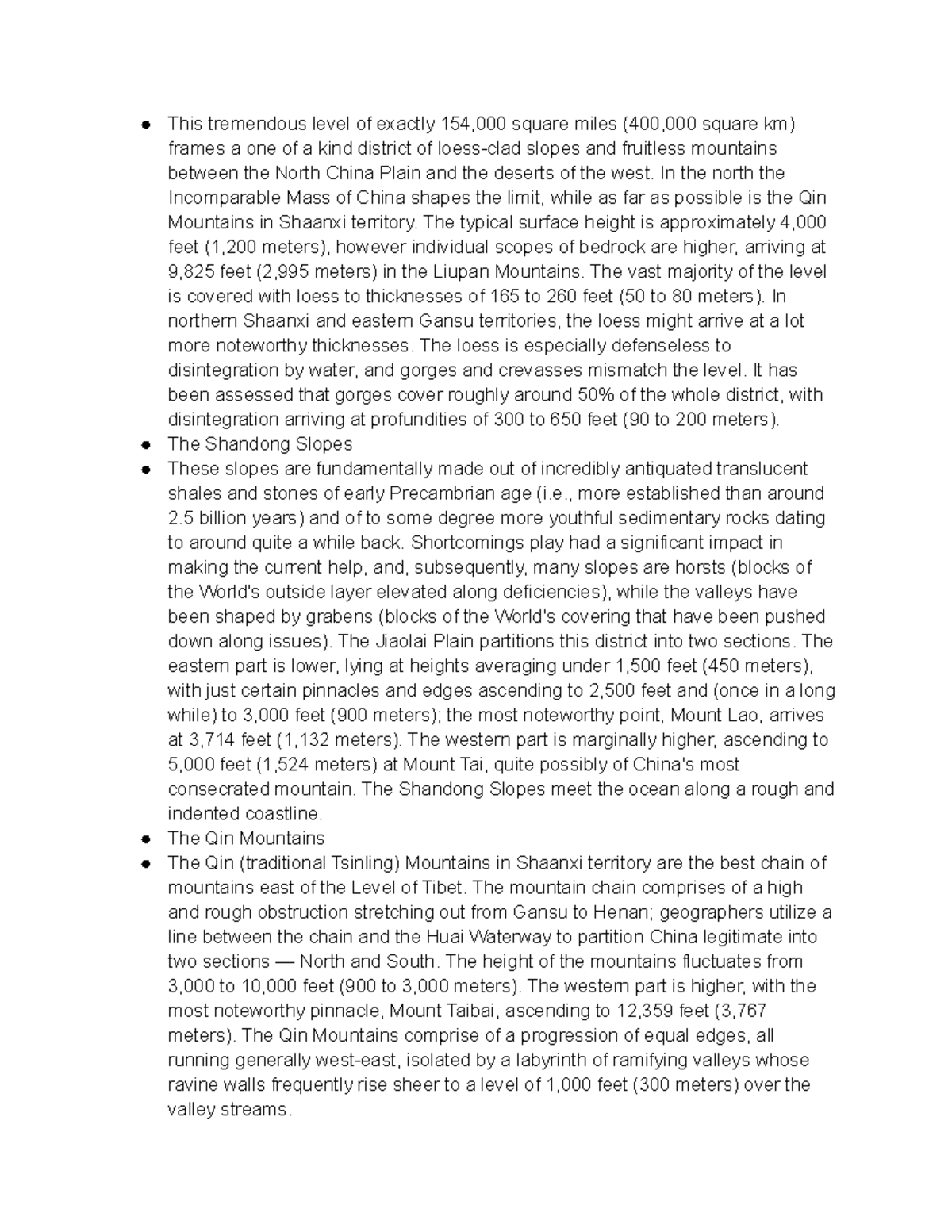 The Loess Plateau - Lecture notes from class - This tremendous level of ...