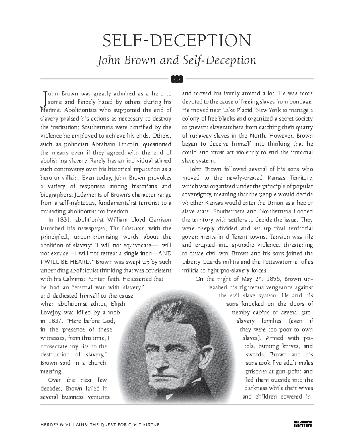 Chapter 19 John Brown Reading - HEROES & VILLAINS: THE QUEST FOR CIVIC ...