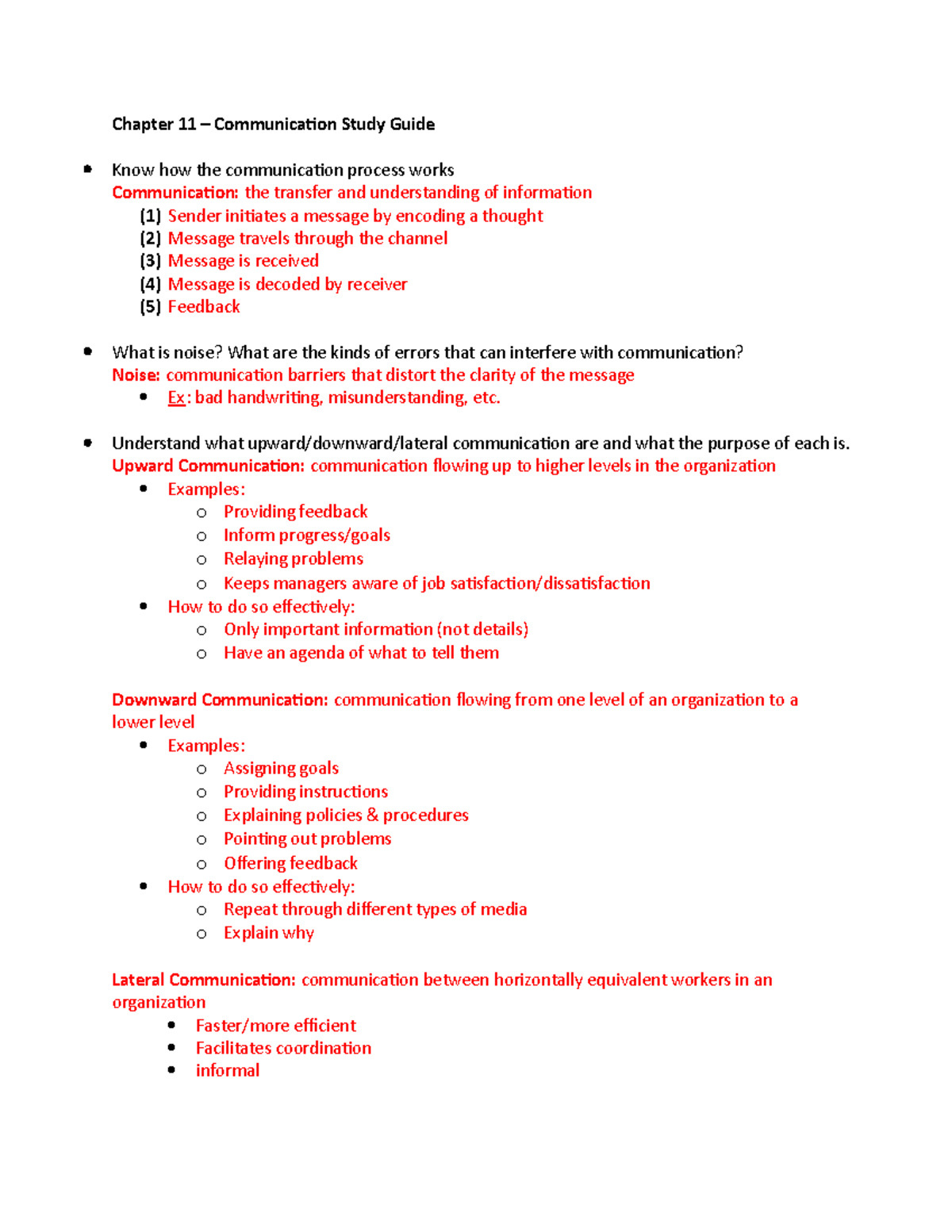 Chapter 11 – Communication - Chapter 11 – Communication Study Guide ...