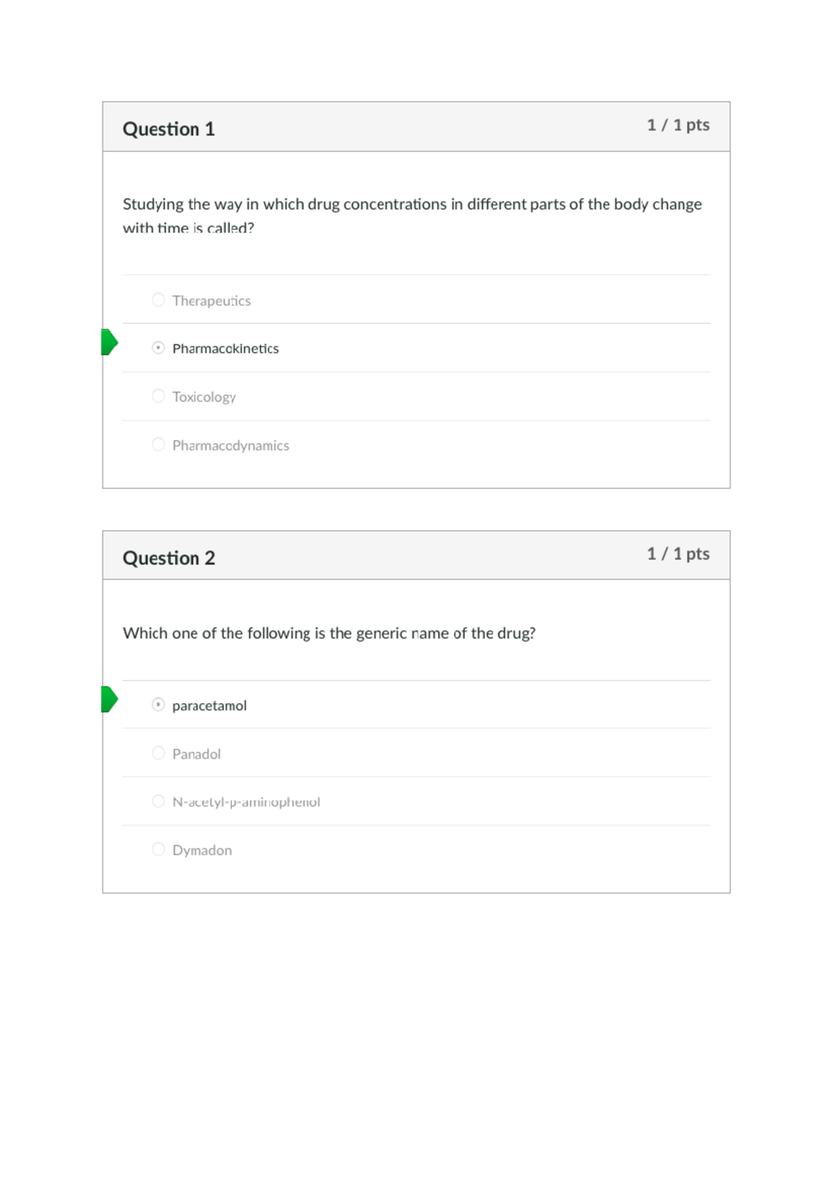 Module 1a quiz answers- pharmacology 1 quiz - C10115 - Studocu