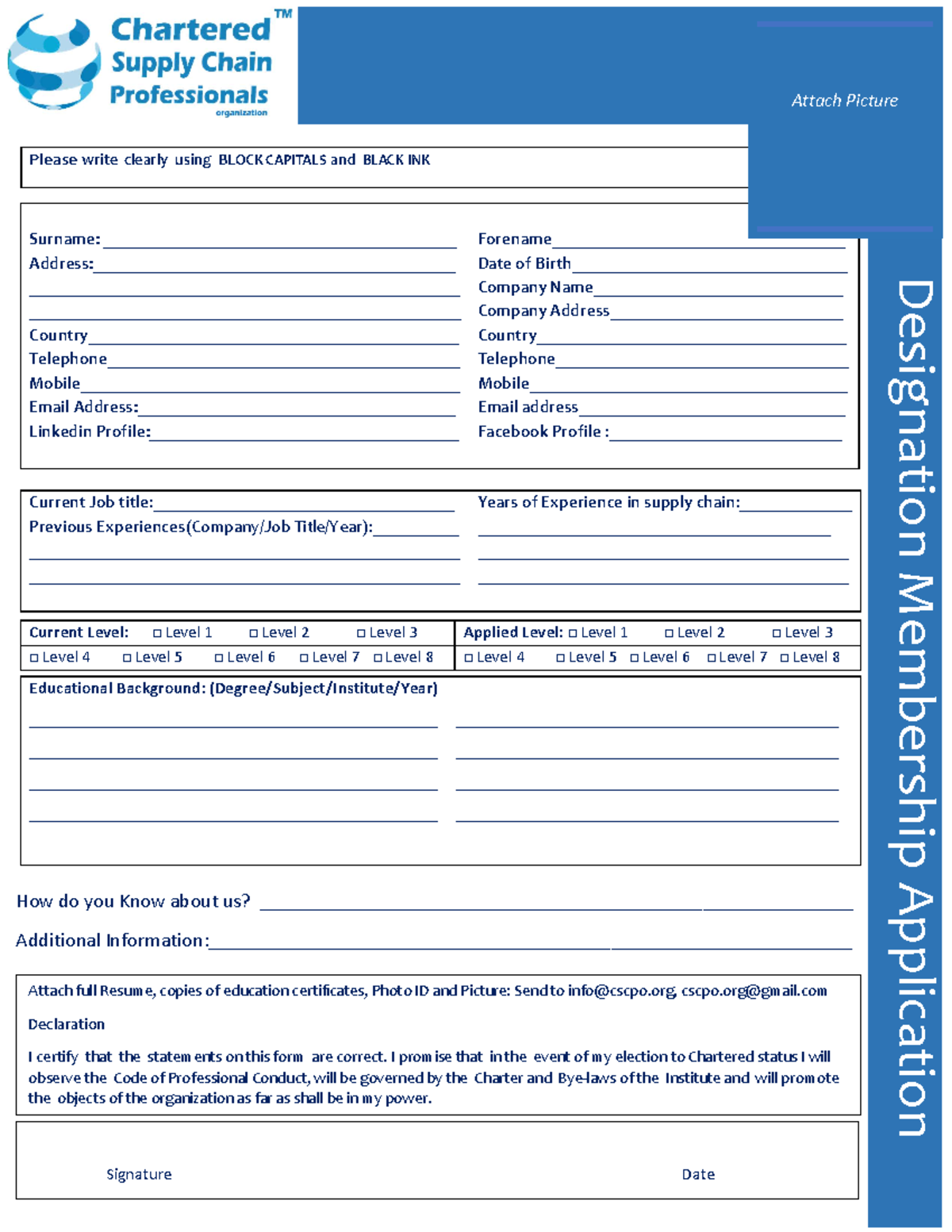 Cscpo Designation Membership Application v1 - D e signation Membersh ip ...