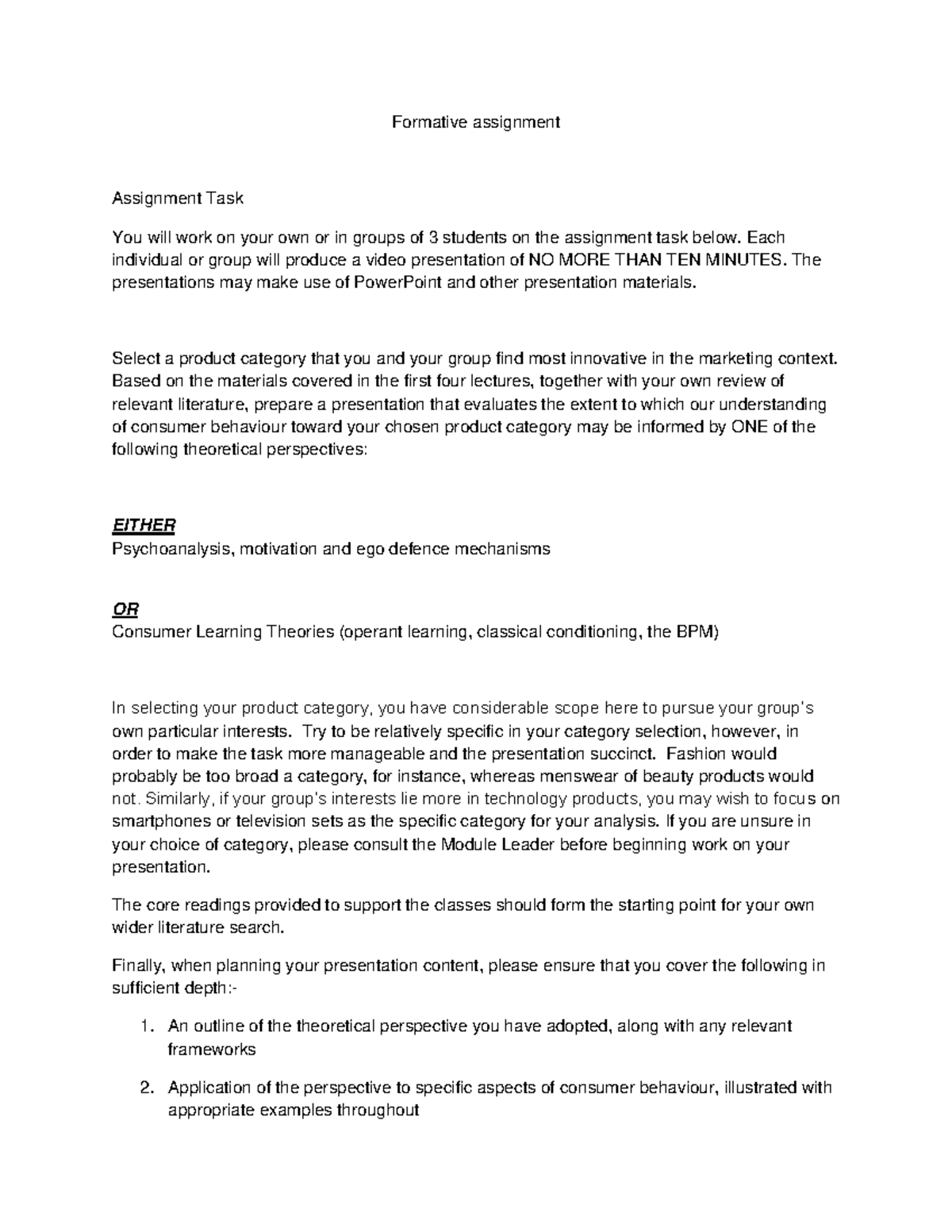 Formative assignment 202324 - Formative assignment Assignment Task You will work on your own or ...