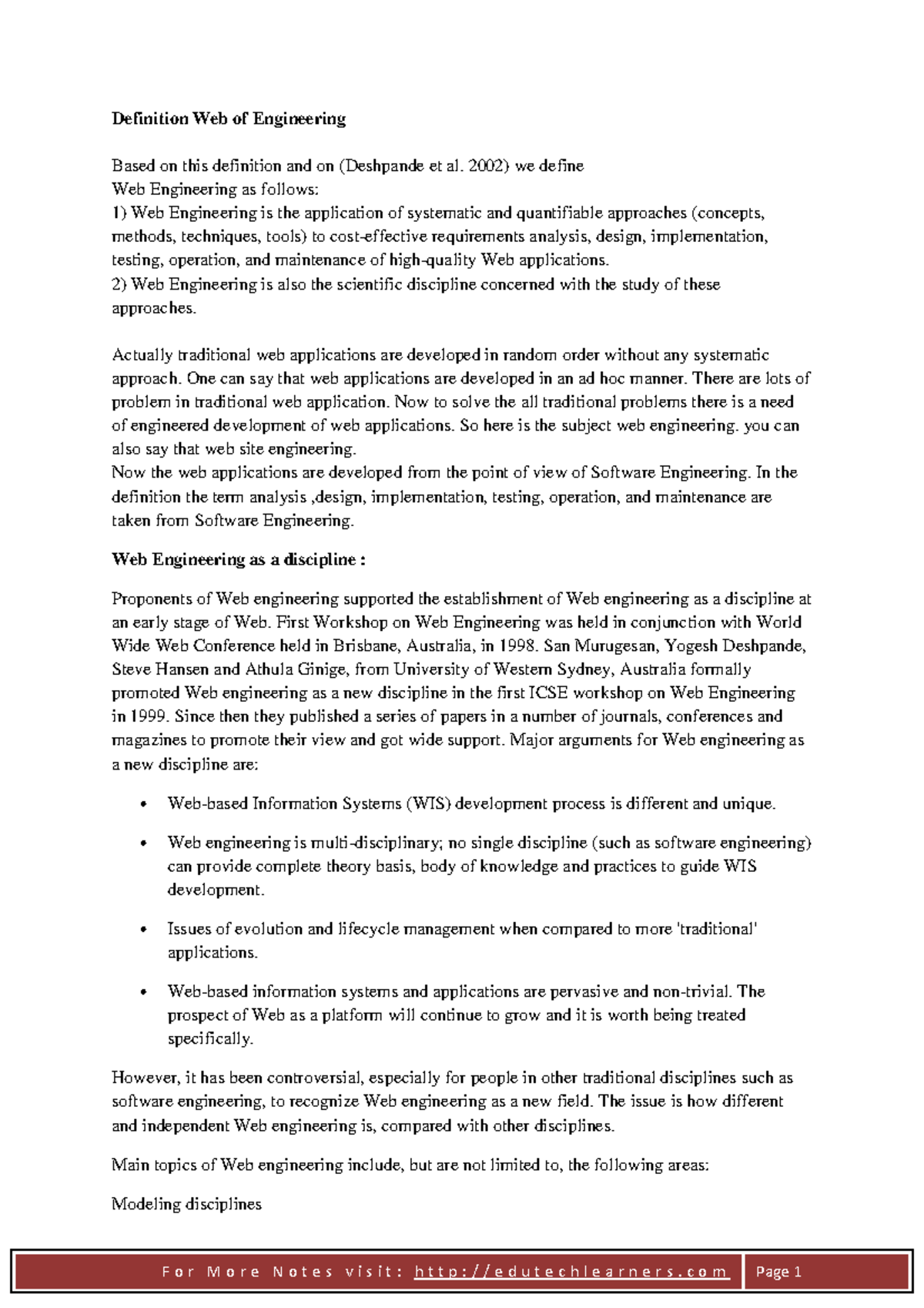 Web Engineering - Definition Web of Engineering Based on this ...