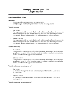 c202 managing human capital, chapter notes to help pass final ...