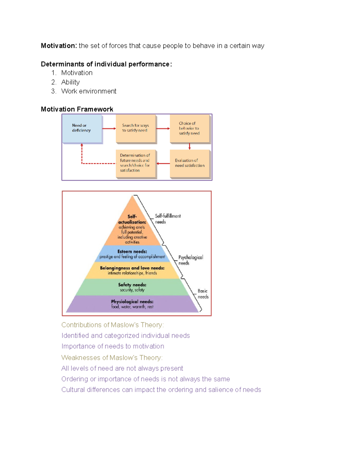 Ch. 10 Motivation - notes from lecture - Motivation: the set of forces ...