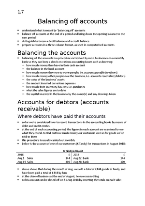 1.5 The double entry system for inventory - 1. The double entry system ...