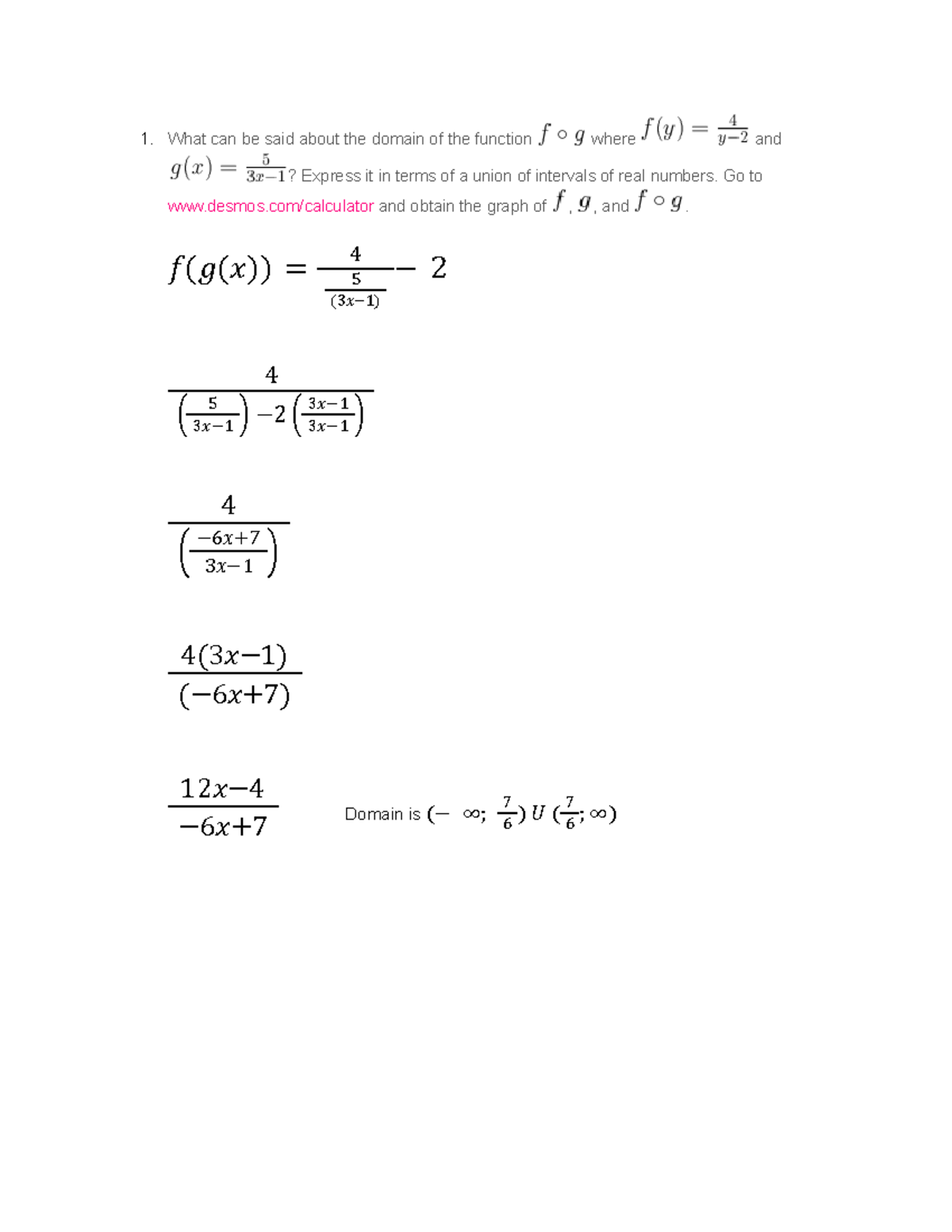 Math 1201 College Algebra unit 4 written assignment - What can be said ...