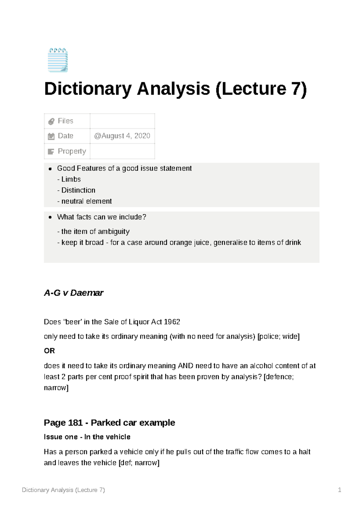 Dictionary Analysis (Lecture 7) - .. or Is it sufficient... - good ...