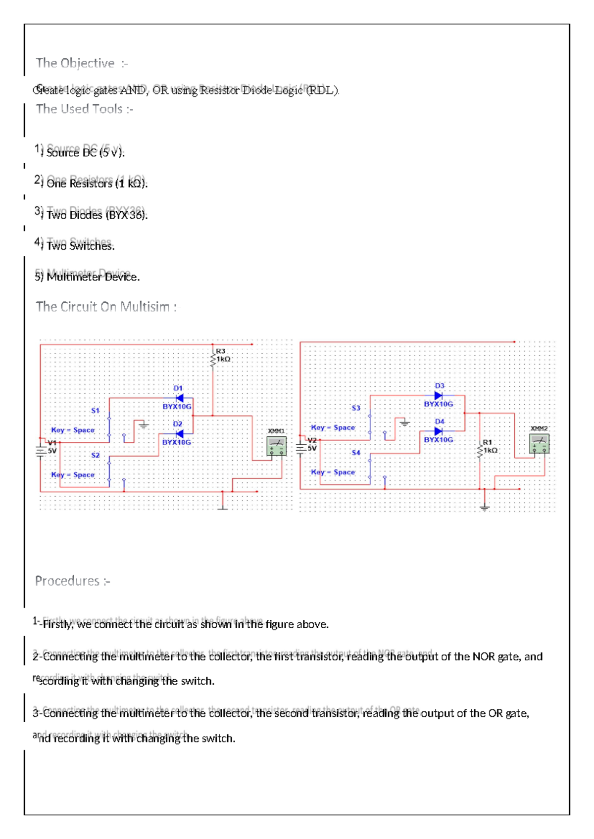 AND + OR RDL Lab - Design and+or gates using RDL circuit - Create logic ...