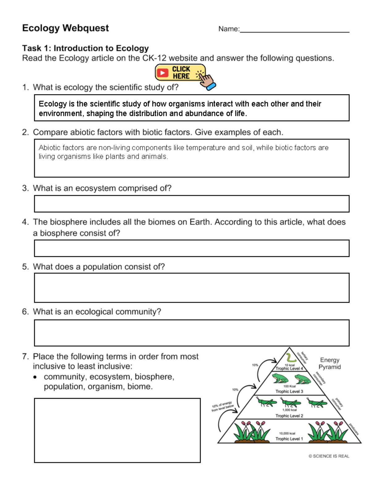 Elijah Smith - Ecology Webquest - 18579043 - Ecology is the scientific ...